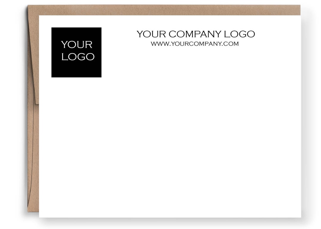 Business Stationary, Custom Logo Note Card Set, Personalized Stationery ...
