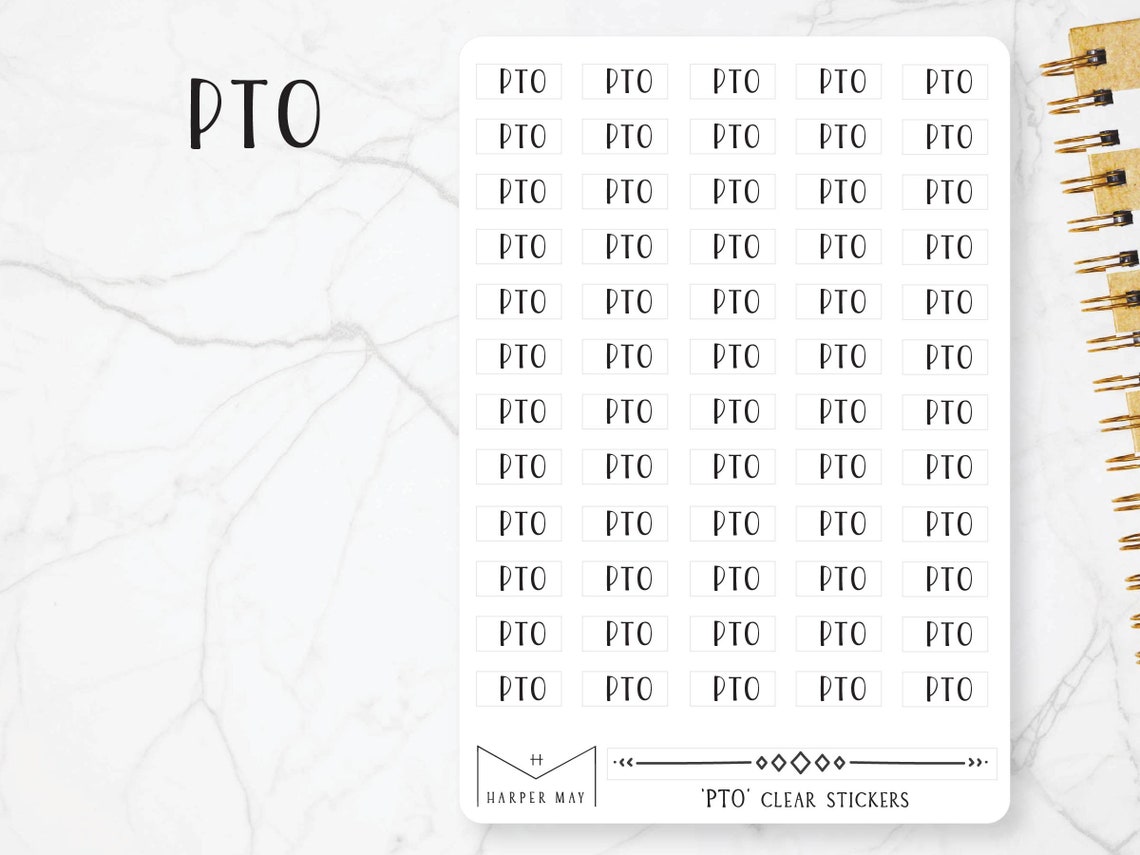 PTO Vacation Planner Stickers Text Stickers Work Stickers - Etsy