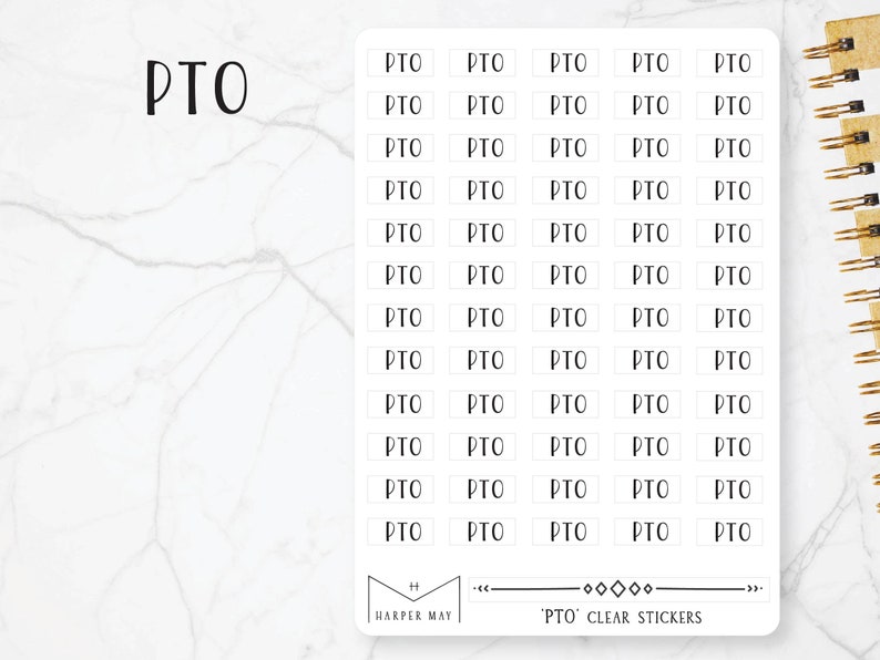 PTO Vacation Planner Stickers Text Stickers Work Stickers - Etsy