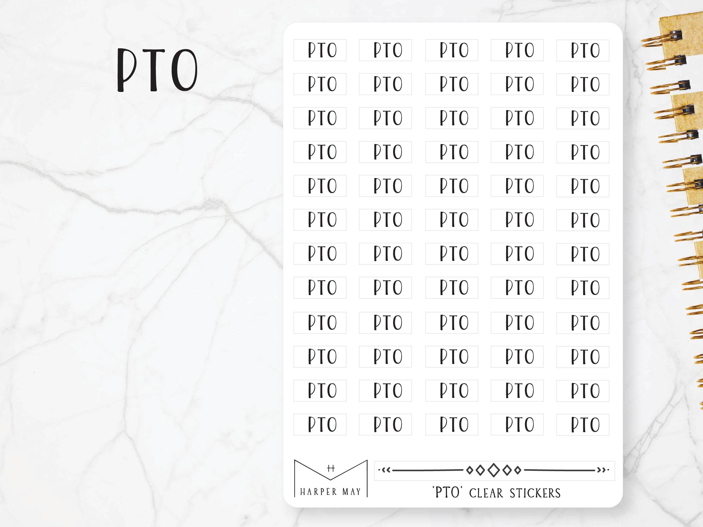 PTO Vacation Planner Stickers | Text Stickers Work Stickers Chore ...