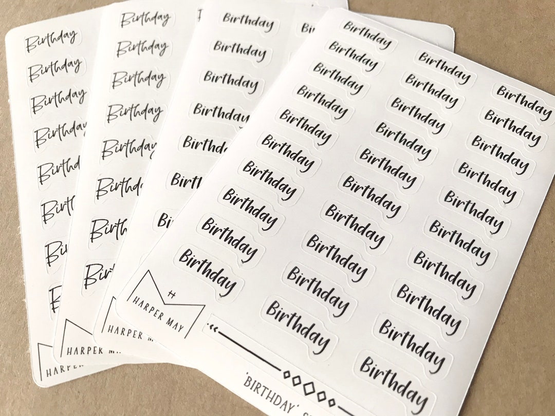 Birthday Planner Stickers | Planner Birthday Stickers | Organization ...