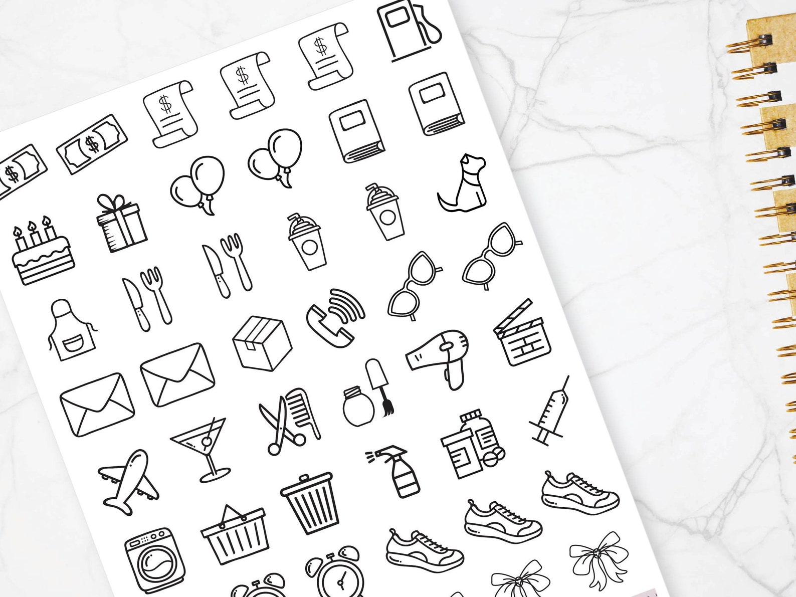 Icon Stickers for Weekly Planner Symbol Planner Stickers - Etsy