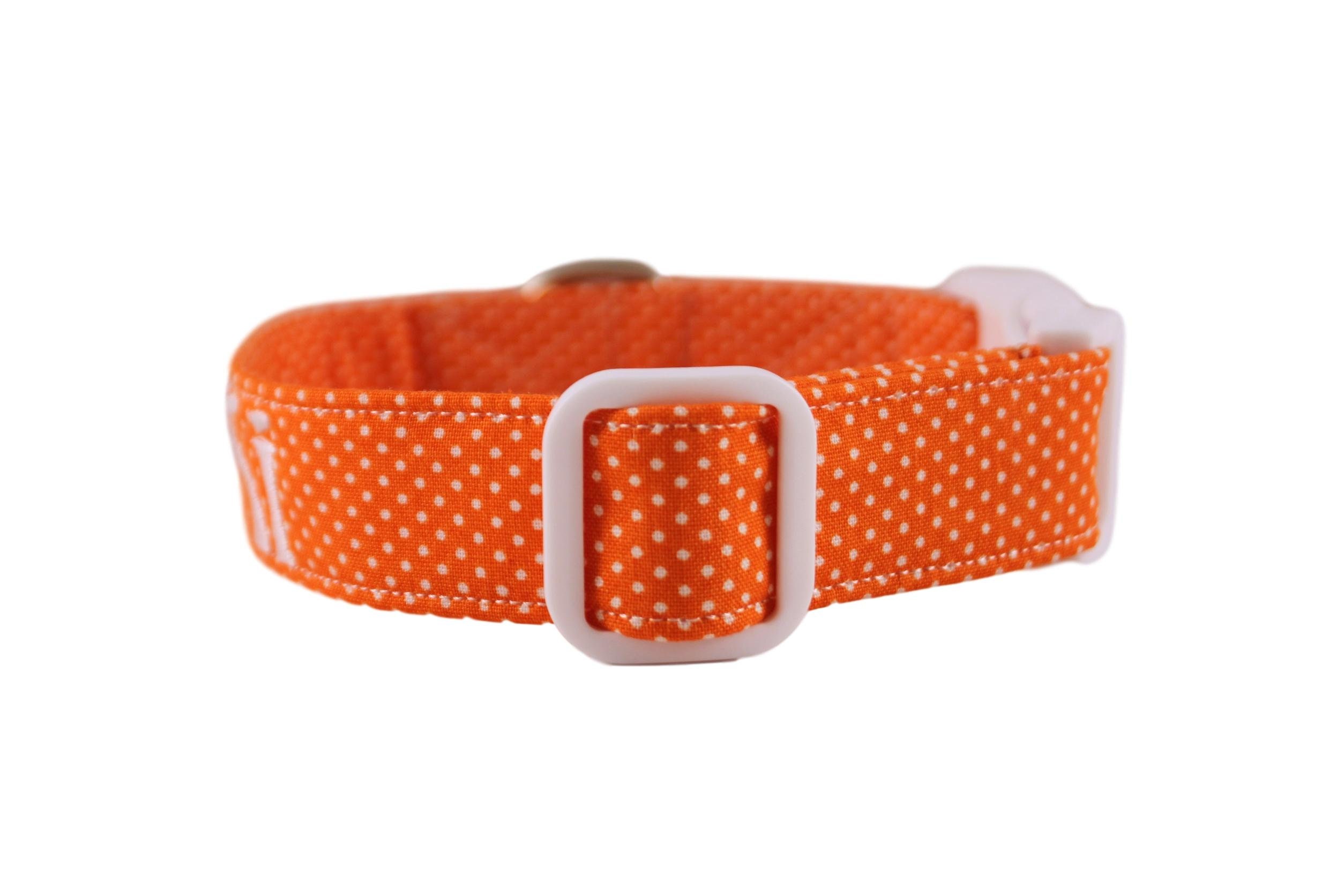 Orange & White Polka Dot Collar, Orange Dog Collar, Polka Dot Collar ...
