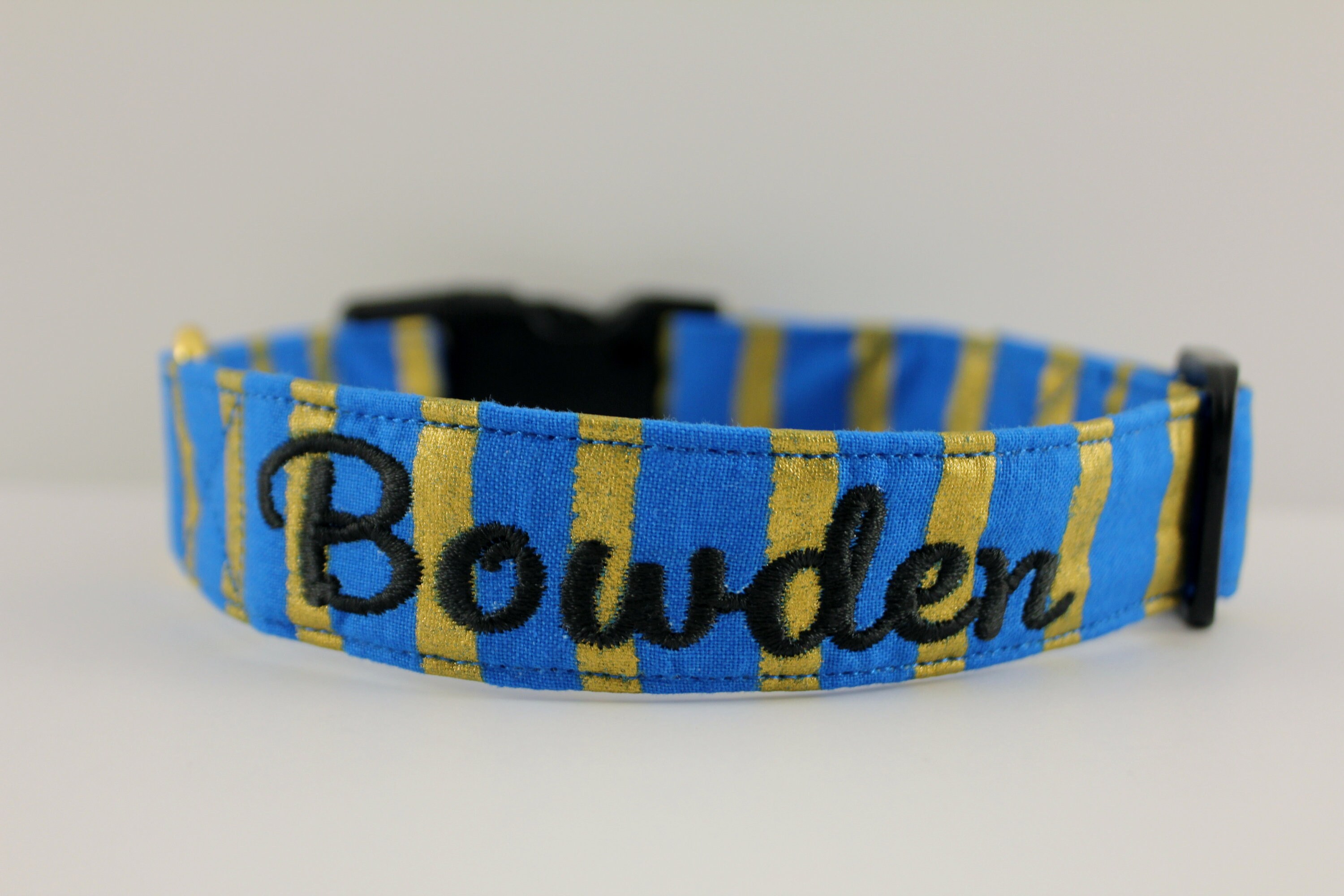 Royal Stripe Collar Blue Dog Collar metallic stripe | Etsy