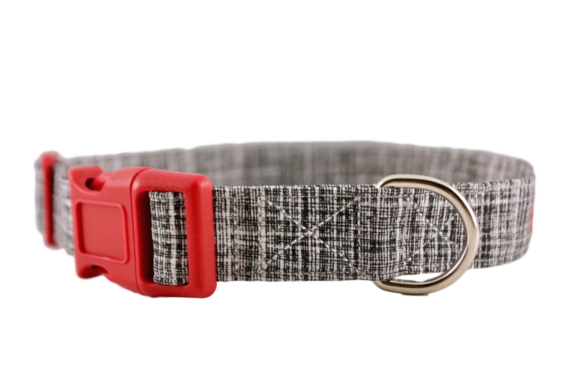Crosshatch Collar Gray Dog Collar White Dog Collar Custom - Etsy