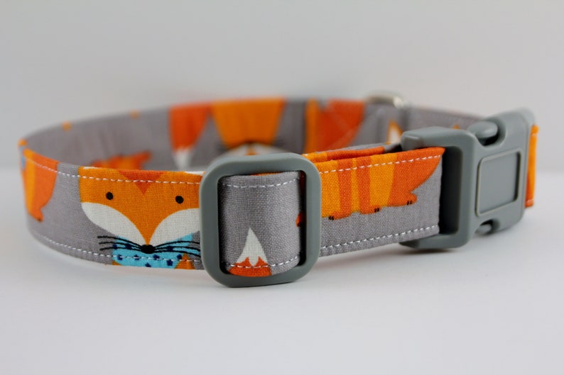 Smart Fox Collar Fox Dog Collar Gray Collar boy Collar | Etsy