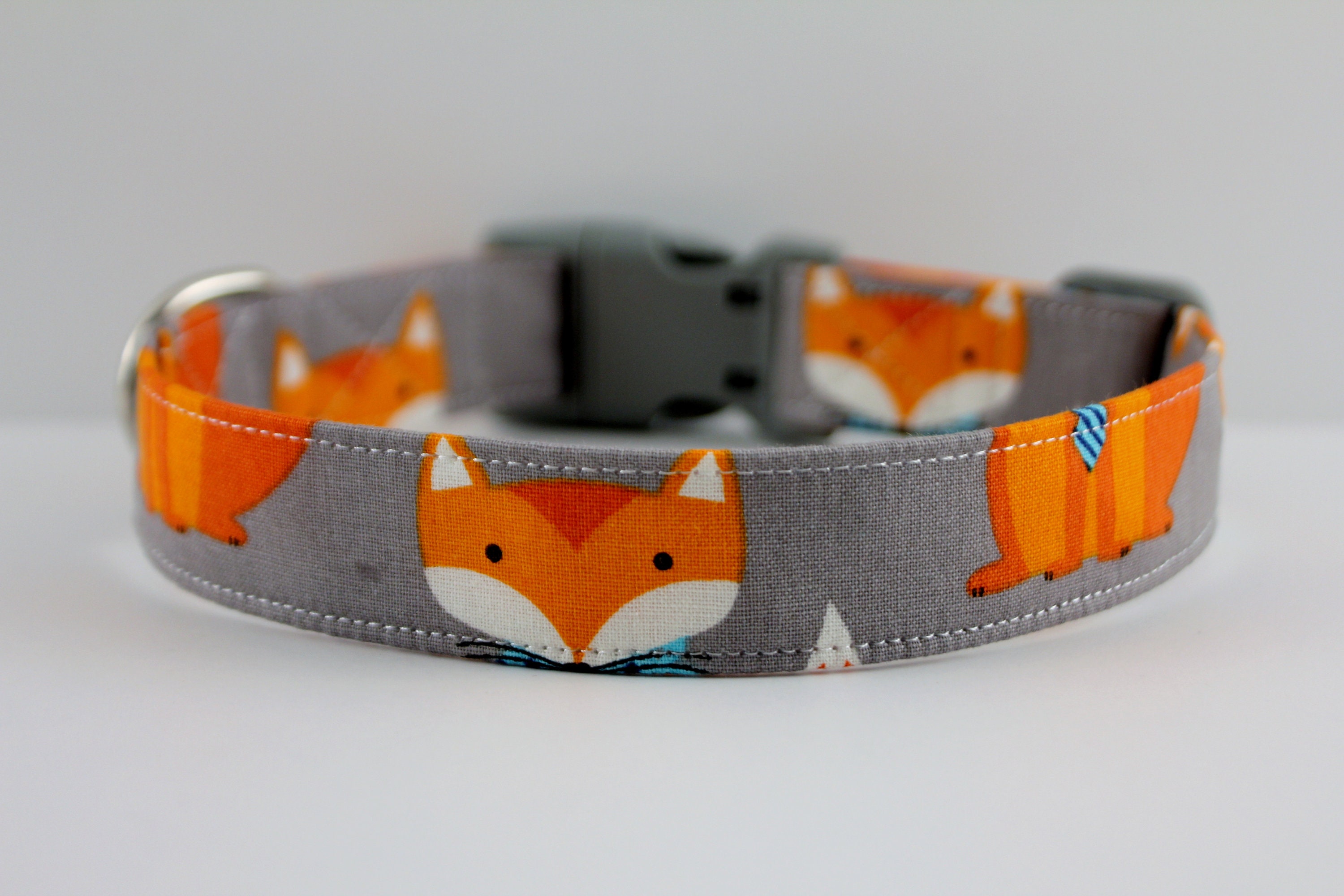 Smart Fox Collar Fox Dog Collar Gray Collar boy Collar | Etsy