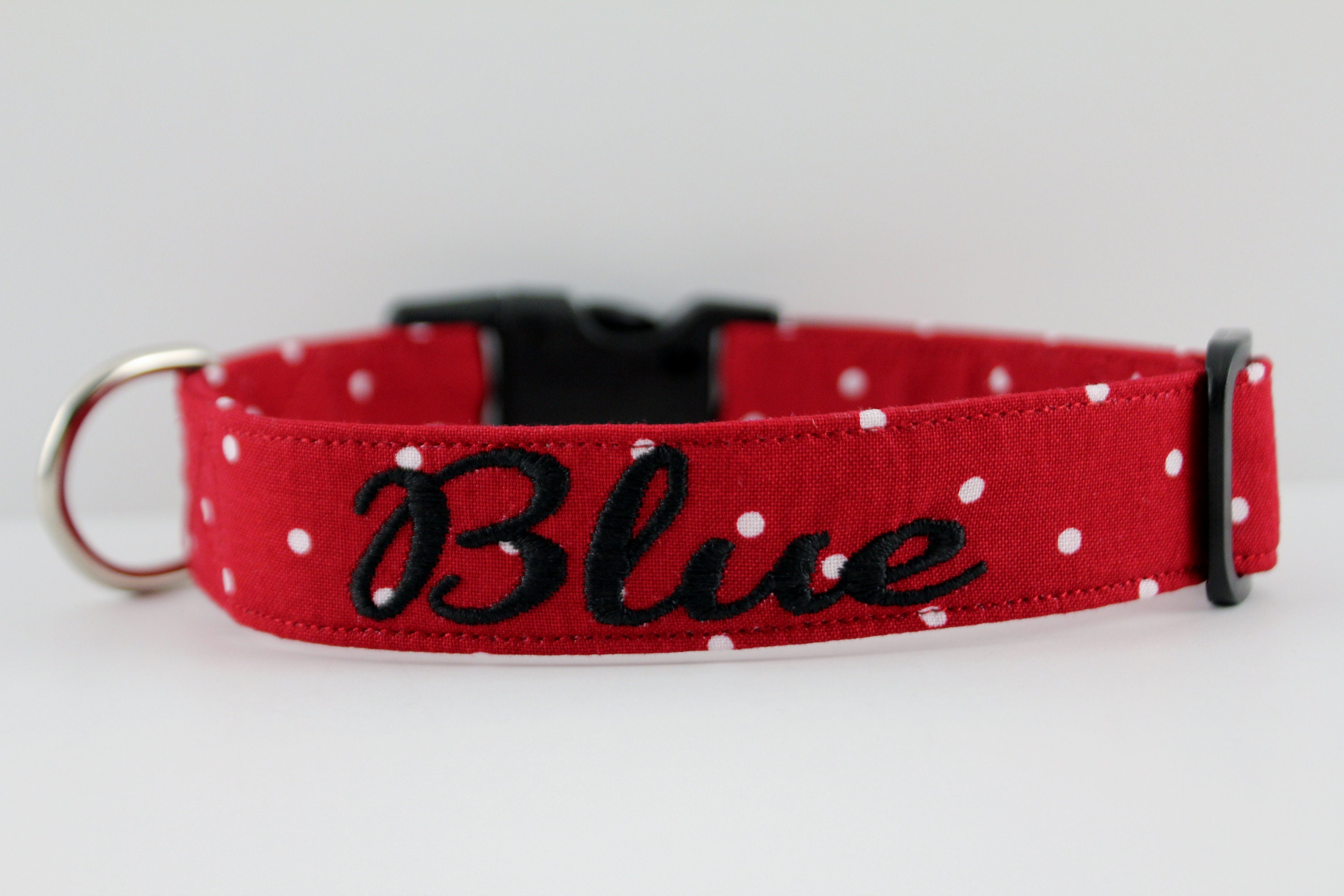 Red & White Polka Dot Collar Red Dog Collar Polka Dot | Etsy