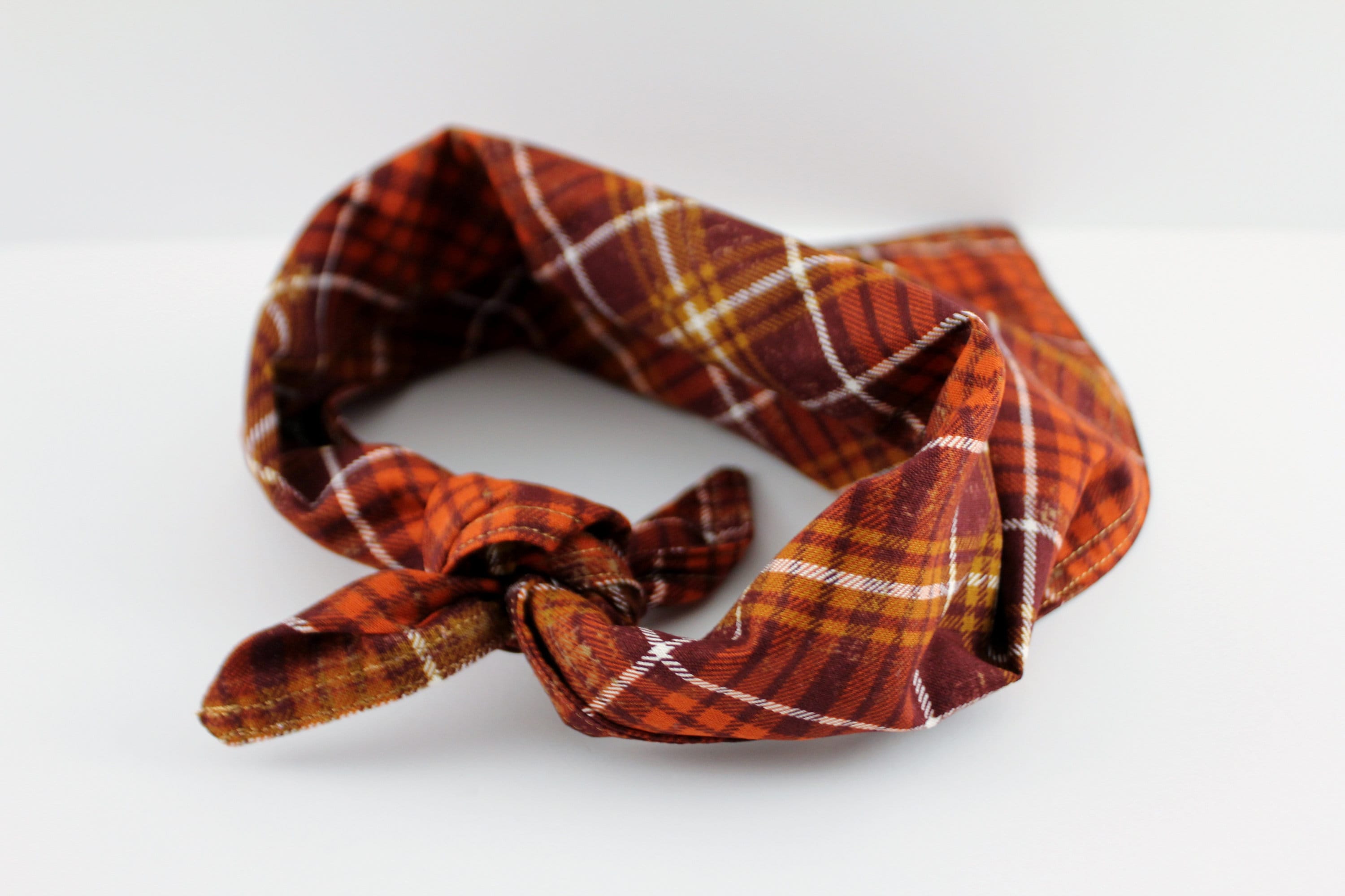 Maroon Harvest Plaid Bandana-size LARGE Pet Bandana Fall - Etsy