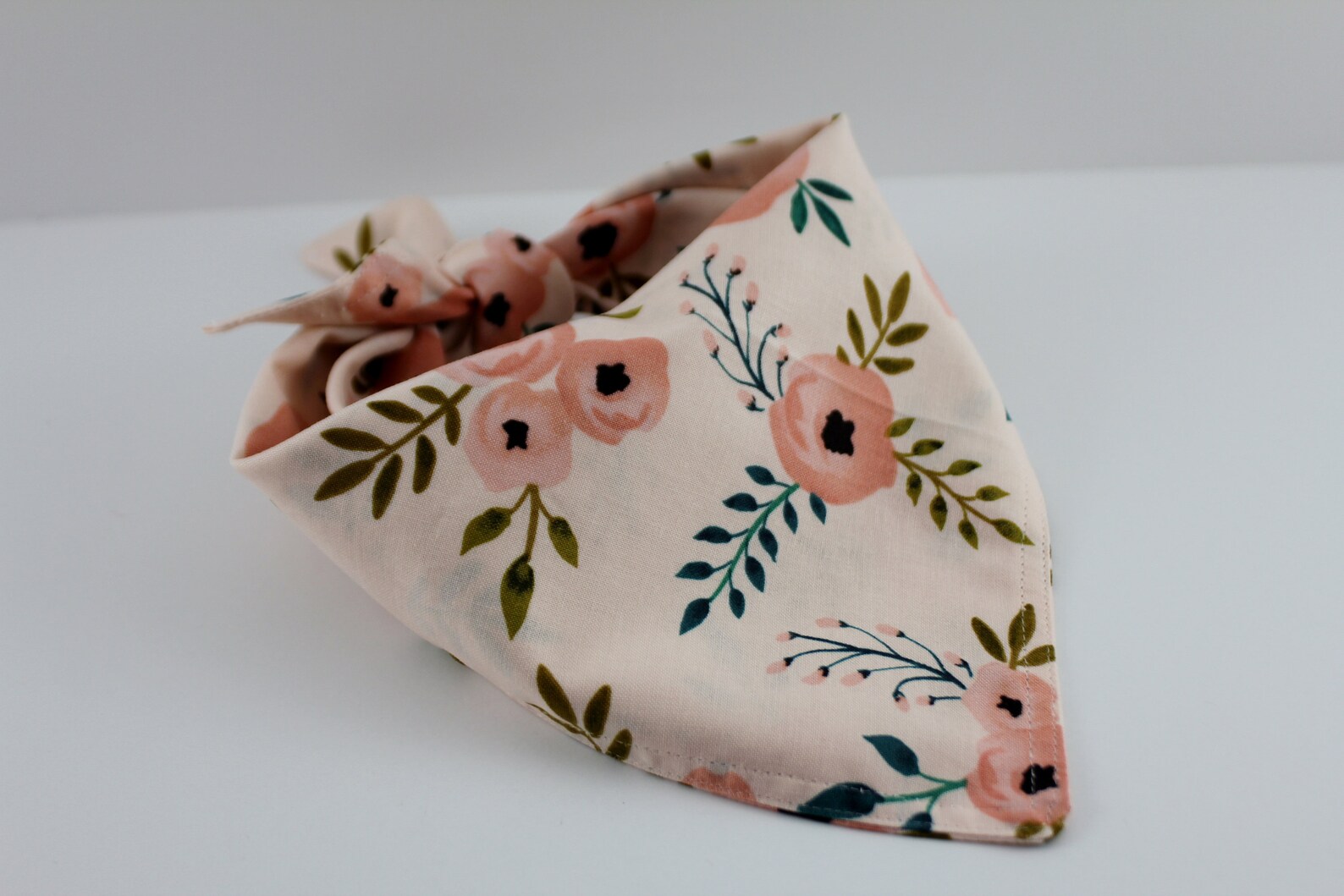 Peach Poppys Bandana, Flower Dog Bandana, Floral Pet Bandana, Custom ...