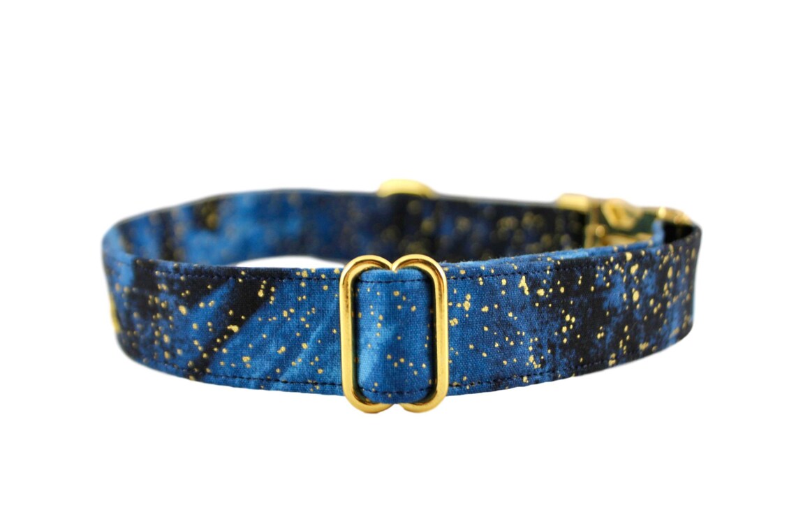 Midnight Skies Collar Blue Personalized Dog Collar Metallic | Etsy