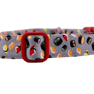 Sushi Night Collar, Sushi Dog Collar, Food Collar, Gray Dog Collar ...