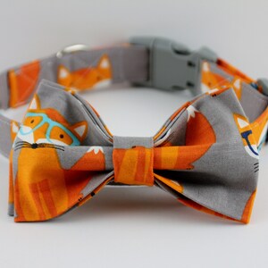 Smart Fox Collar, Fox Dog Collar, Gray Collar, Boy Collar, Custom ...