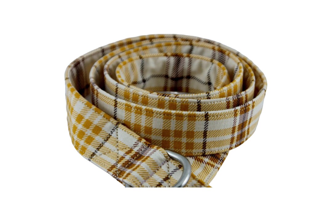 Cream Harvest Plaid Leash, Autumn Custom Dog Leash, Orange Leash, Plaid ...