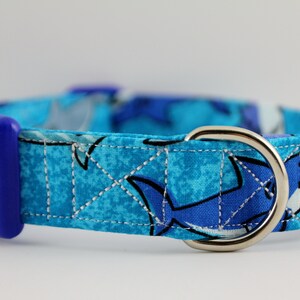 Circlin Sharks Collar, Shark Dog Collar, Blue Collar, Boy Collar ...
