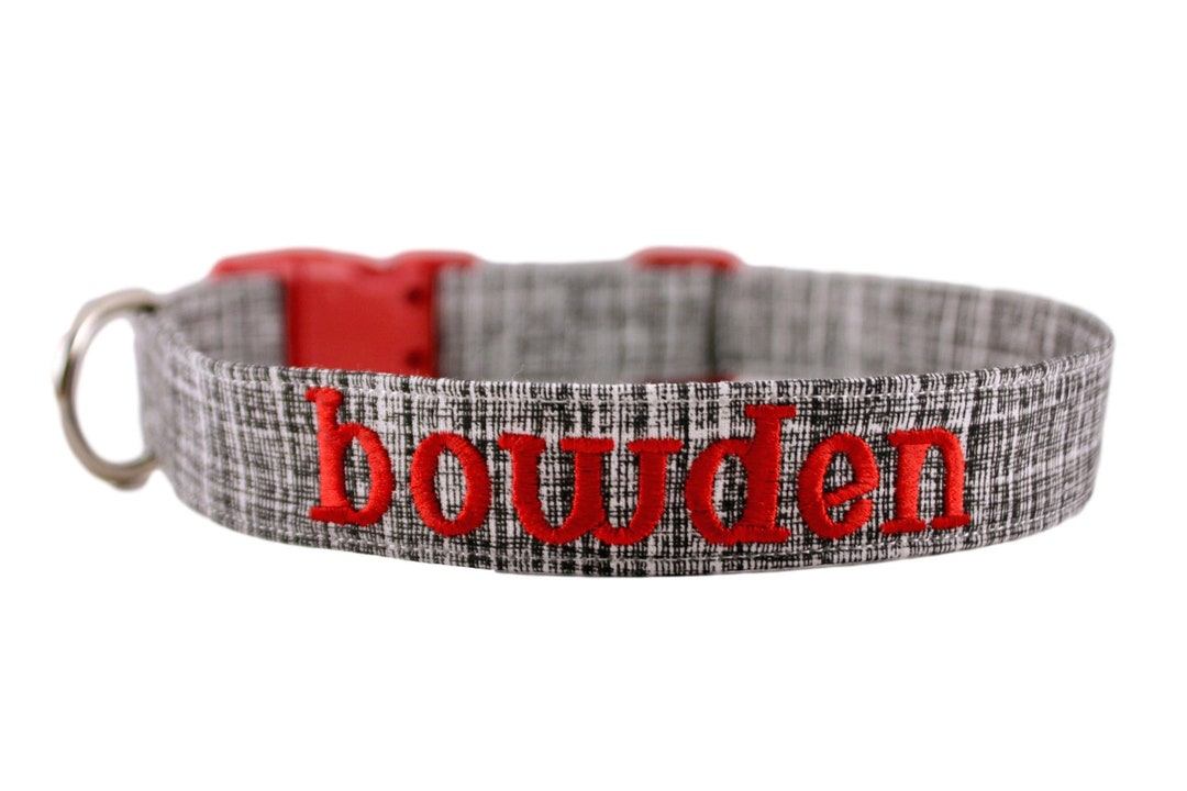 Crosshatch Collar, Gray Dog Collar, White Dog Collar, Custom Pet Collar ...