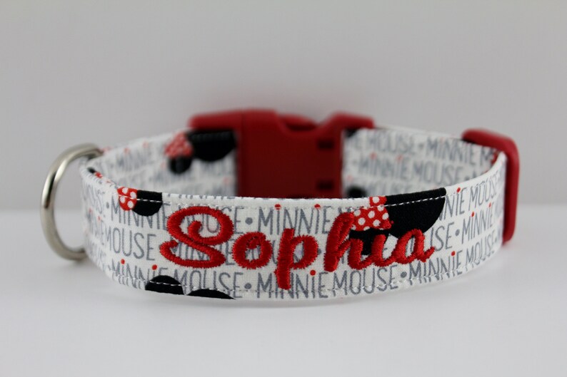 Female Mouse Collar, Girly Mouse Ears Dog Collar, Personalized Dog ...