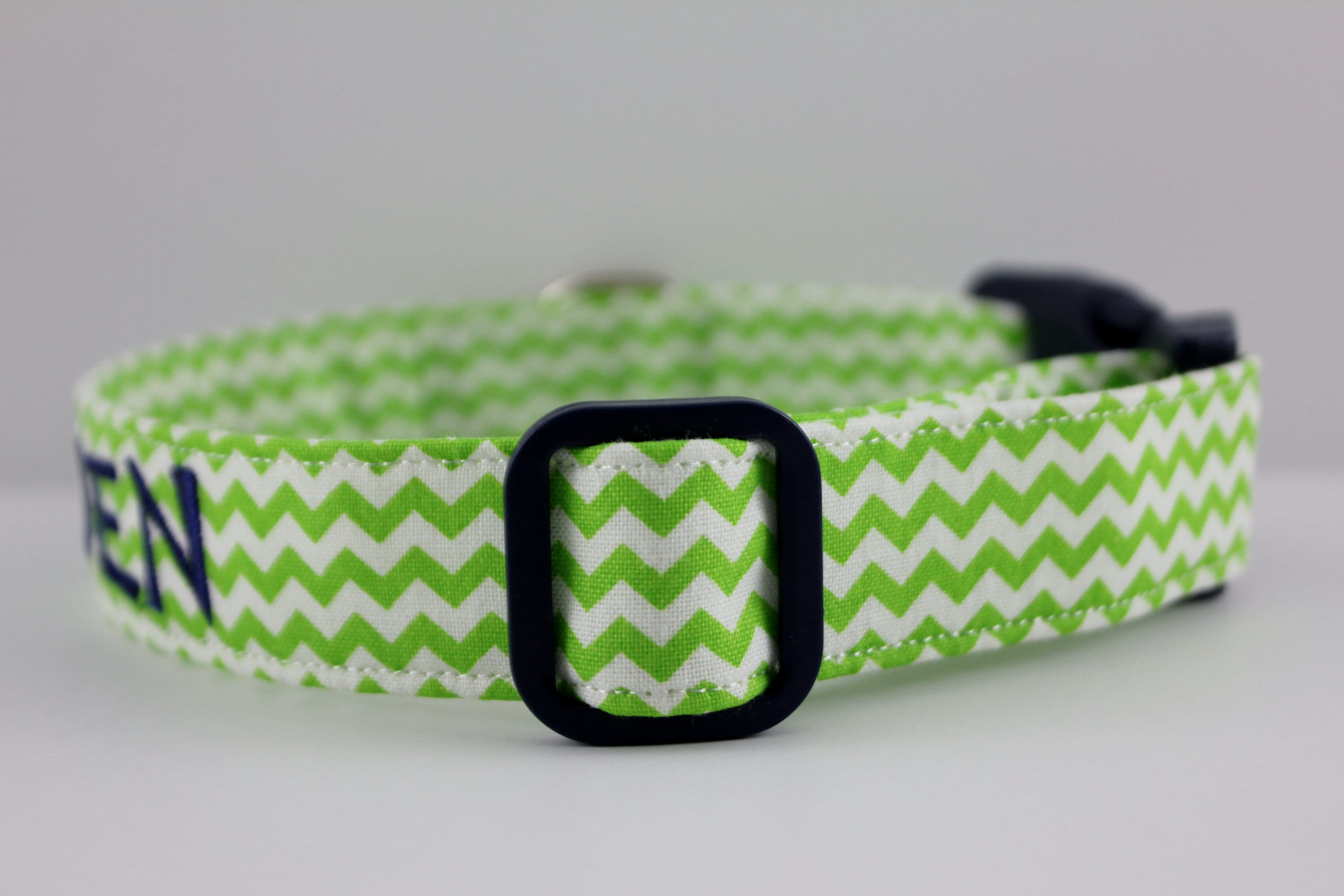 Green & White Chevron Green Dog Collar Chevron Dog Collar | Etsy