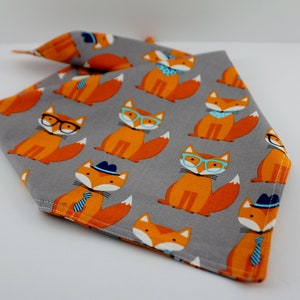 Smart Fox Bandana, Pet Bandana, Gray Bandana, Fox Dog Bandana, Orange ...