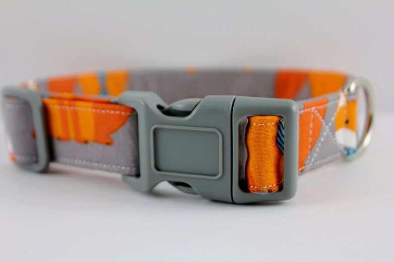 Smart Fox Collar, Fox Dog Collar, Gray Collar, Boy Collar, Custom ...