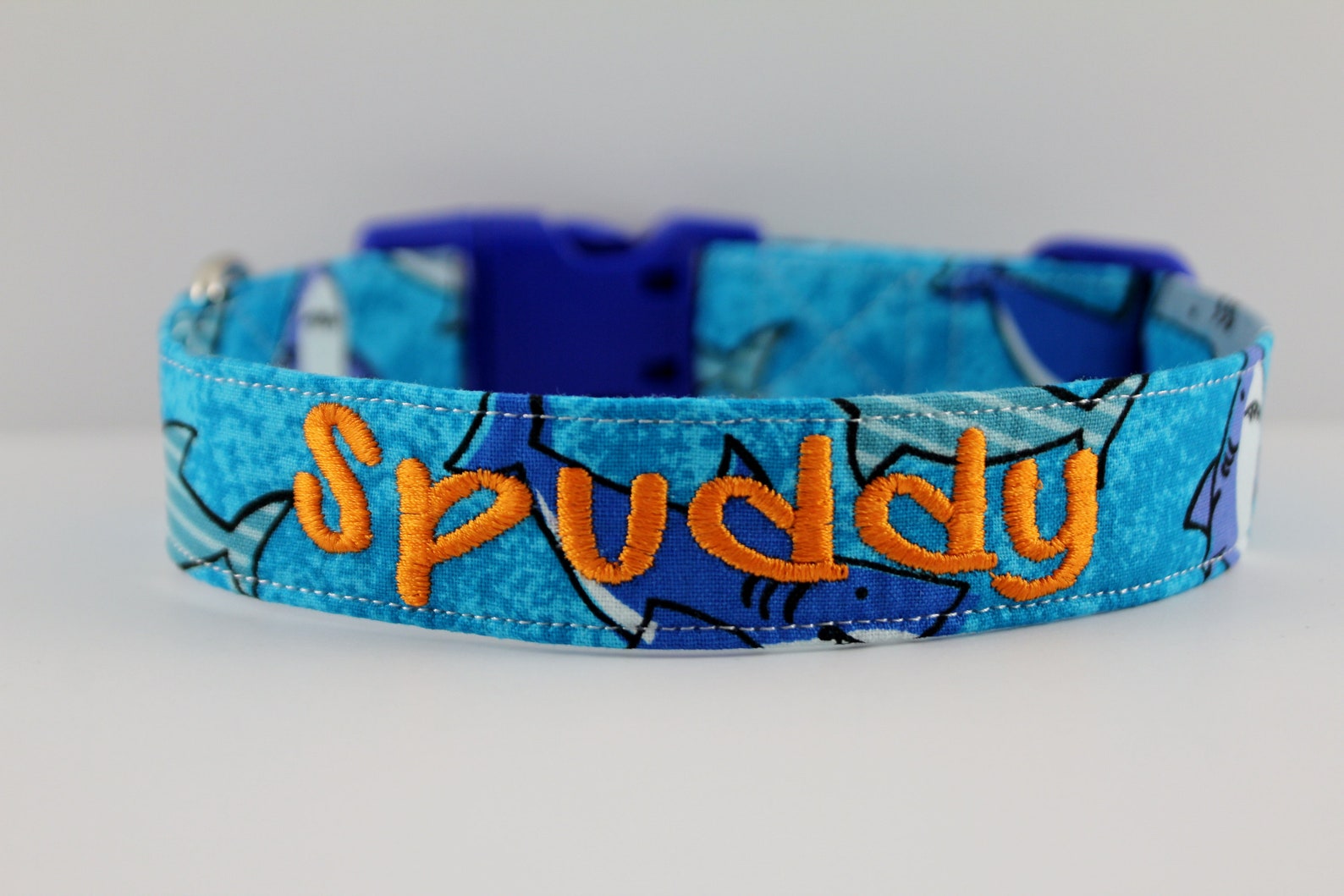 Circlin Sharks Collar Shark Dog Collar Blue Collar Boy - Etsy