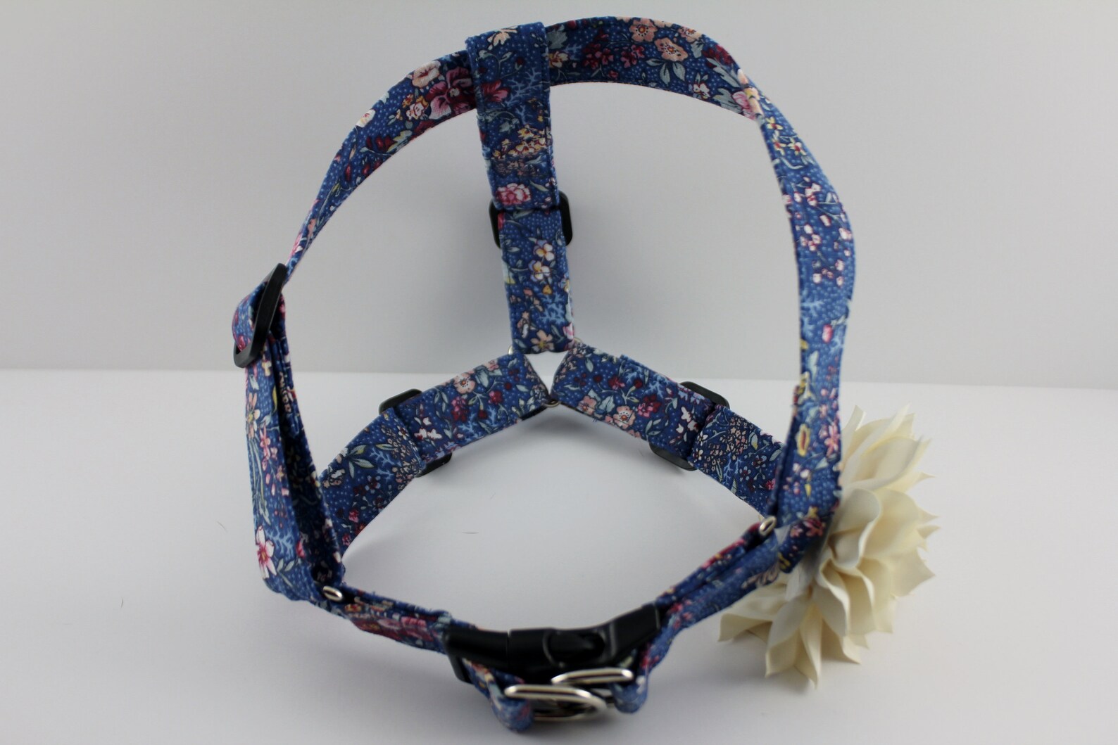 Spring Blue Floral Harness, Flower Dog Harness, Girly Harness, Blue ...