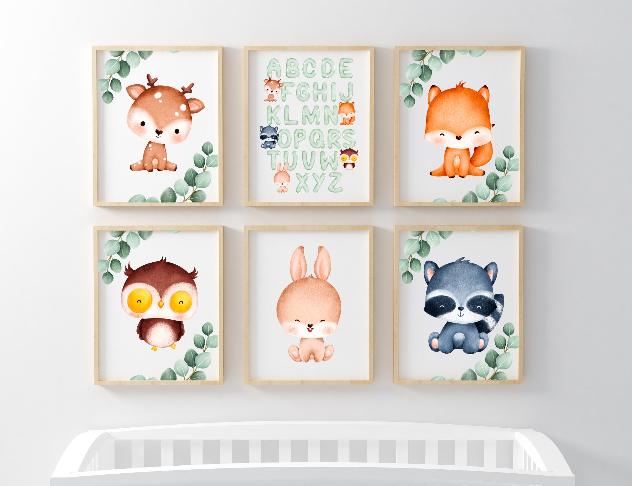 Nursery Forest Animal Decor Bundle, Sage Green Eucalyptus - Etsy