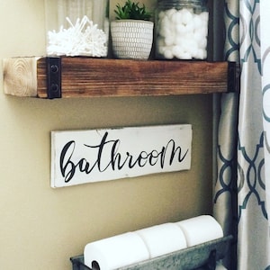Bathroom Sign Bathroom Decor Wood Bathroom Wall Art Home Decor Rustic ...