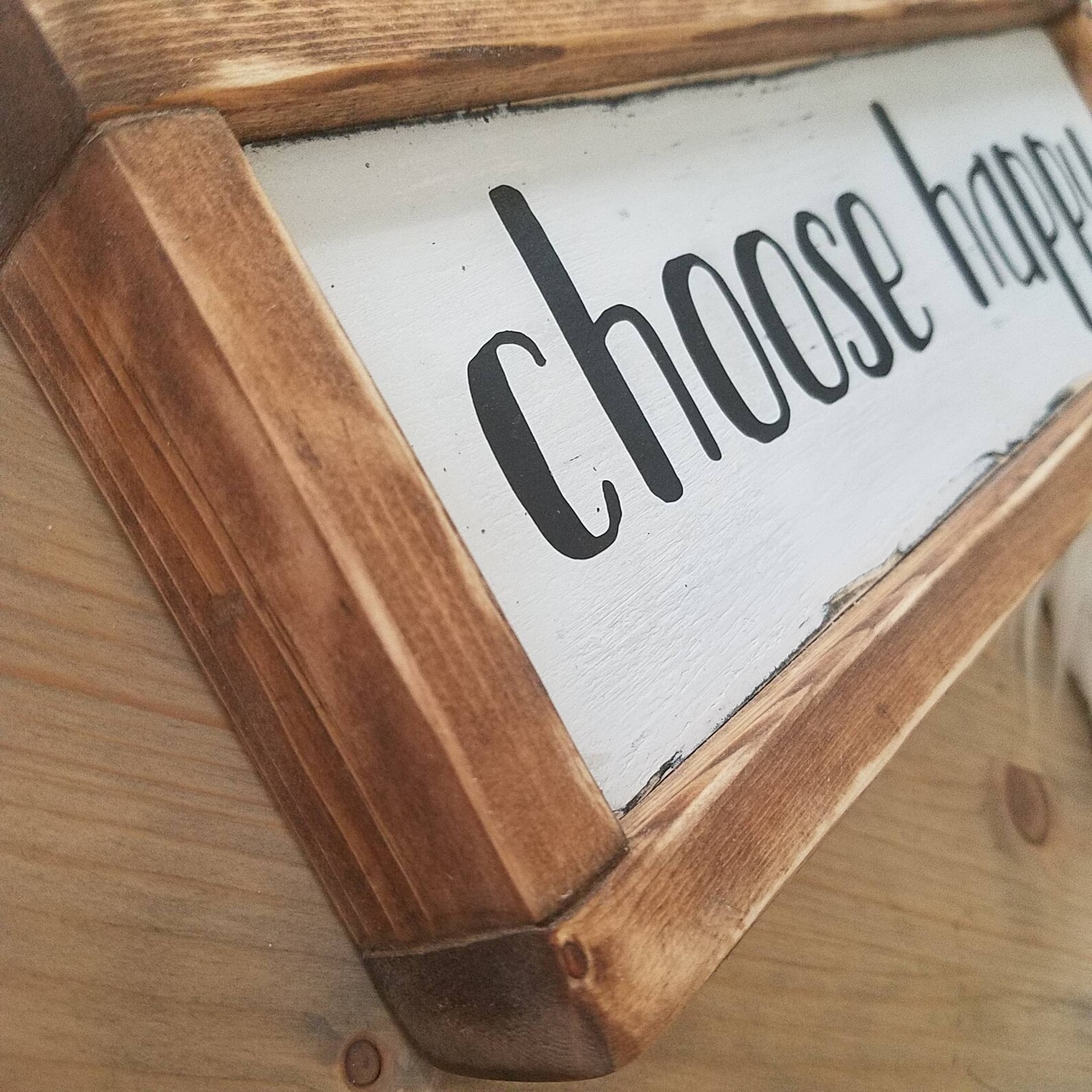 Choose Happy Wood Sign Happiness Quote Modern Farmhouse - Etsy