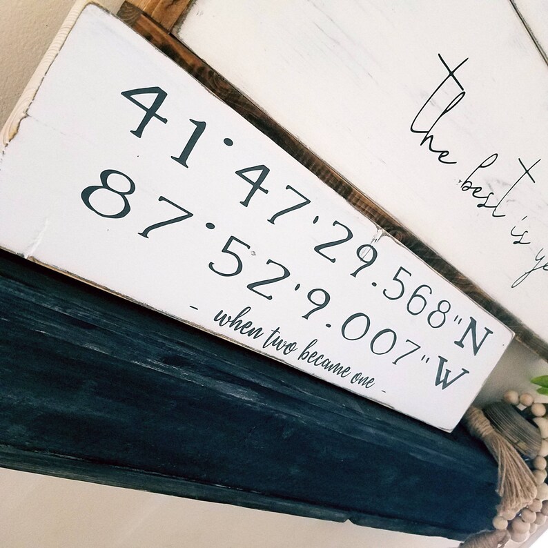 Custom Wood Sign Location Sign GPS Sign Lat Long Sign - Etsy