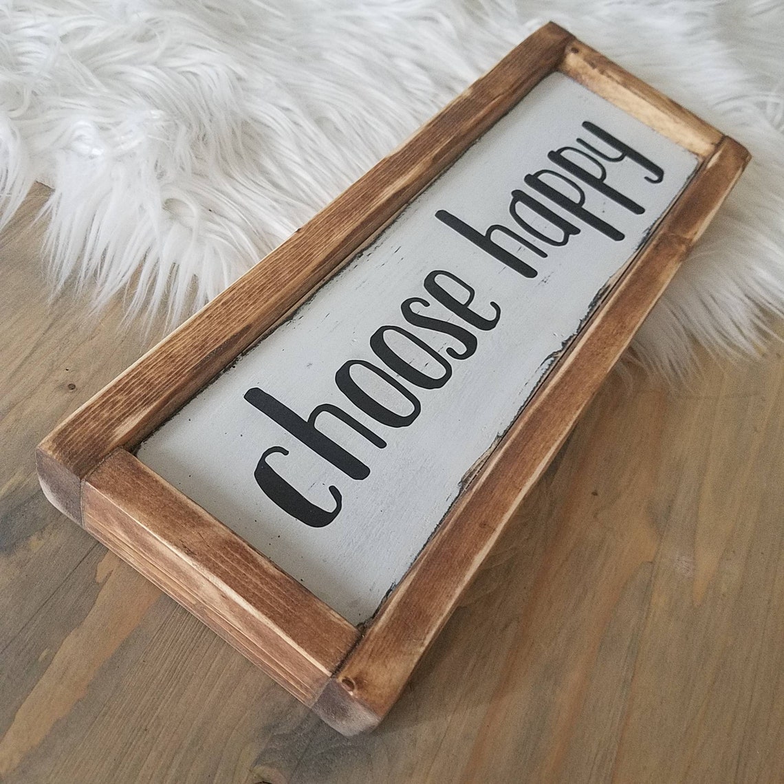Choose Happy Wood Sign Happiness Quote Modern Farmhouse - Etsy