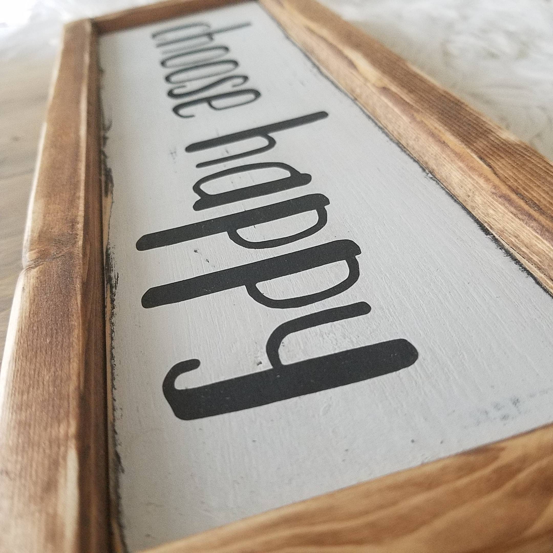 Choose Happy Wood Sign Happiness Quote Modern Farmhouse - Etsy