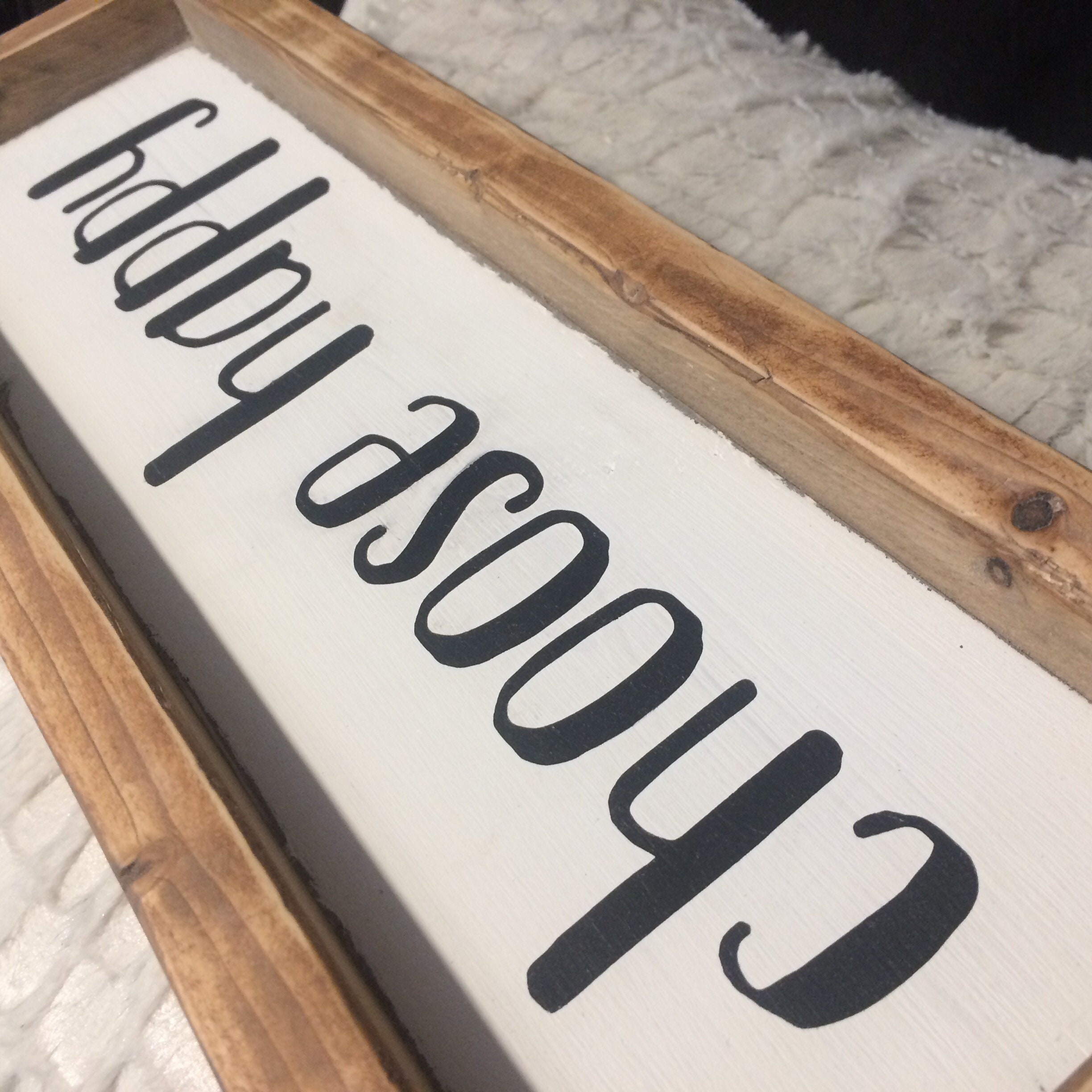 Choose Happy Wood Sign Happiness Quote Modern Farmhouse - Etsy