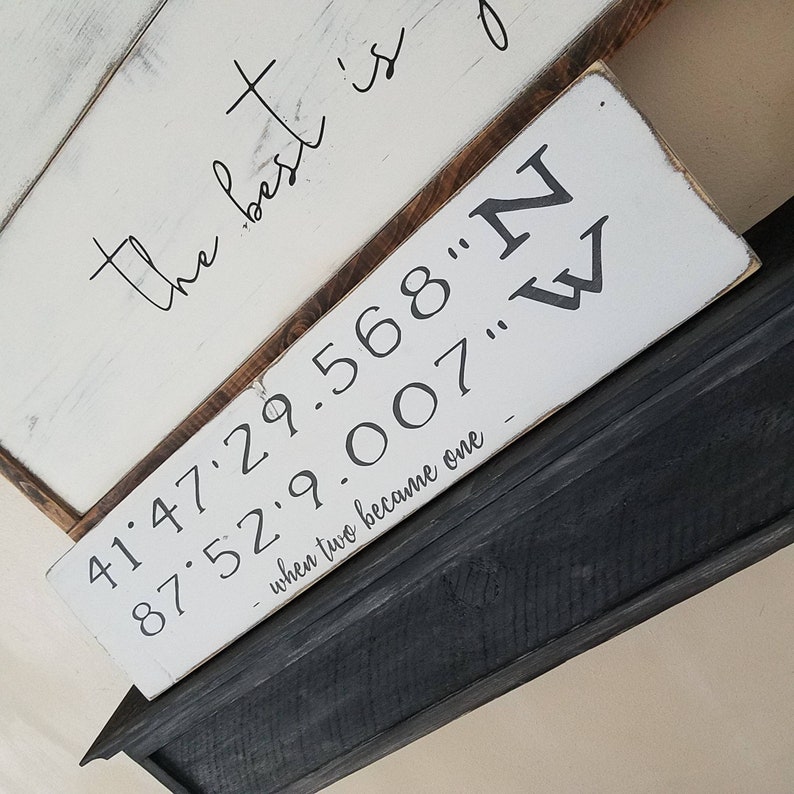 Custom Wood Sign Location Sign GPS Sign Lat Long Sign - Etsy