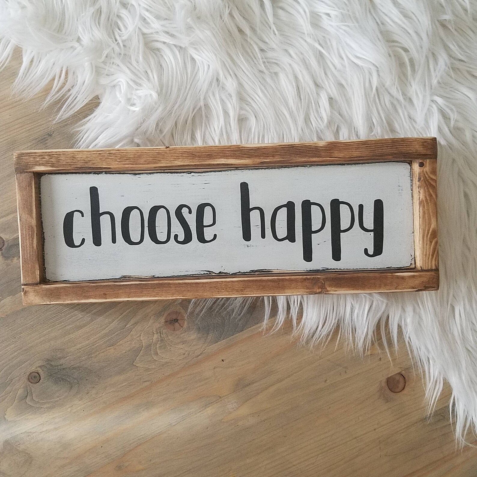 Choose Happy Wood Sign Happiness Quote Modern Farmhouse - Etsy