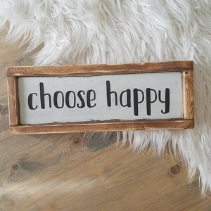 Choose Happy Wood Sign | Happiness Quote | Modern Farmhouse ...