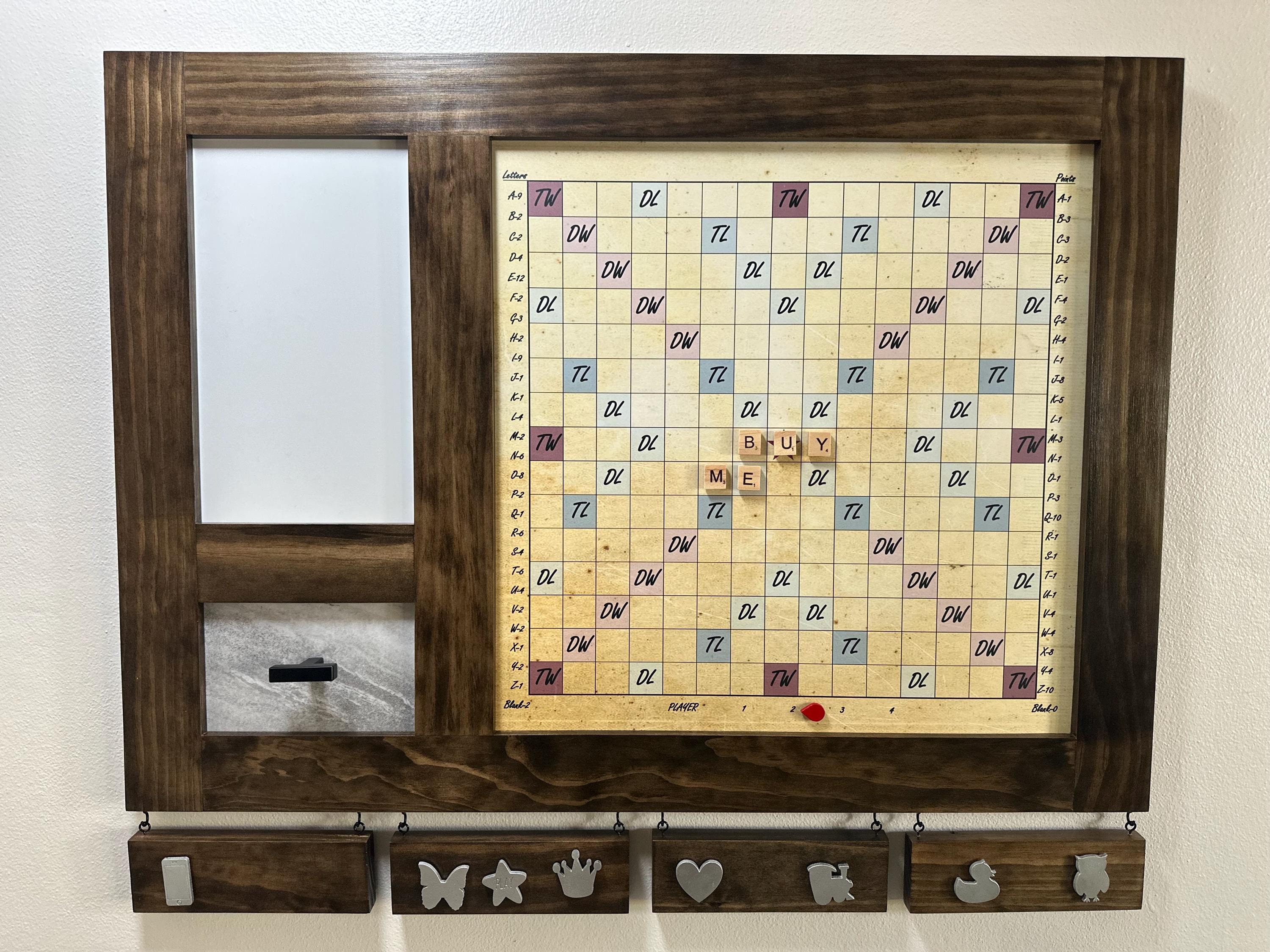 Magnetic Scrabble Board: Wall Mounted Game for Family - Etsy