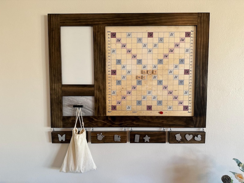 Magnetic Scrabble Board: Wall Mounted Game for Family - Etsy