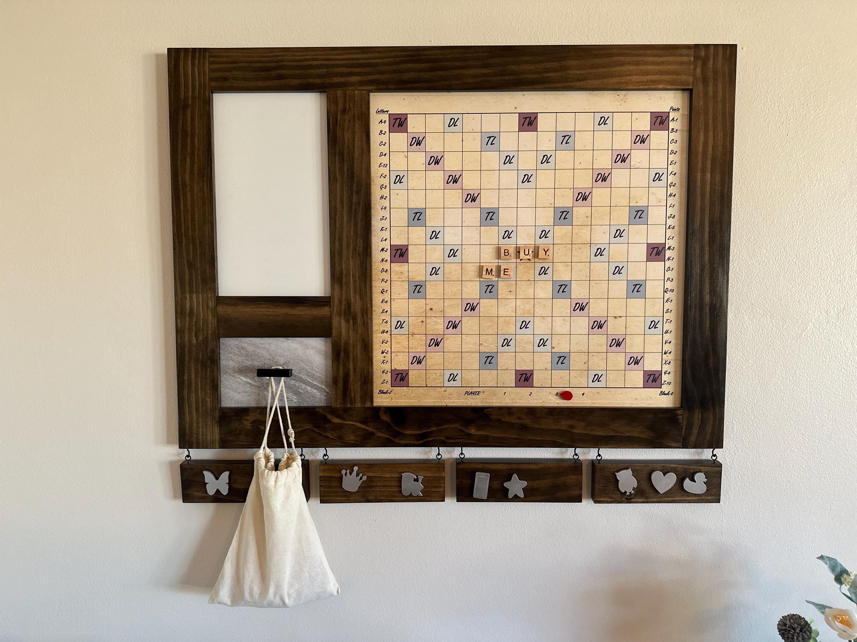 Magnetic Scrabble Board: Wall Mounted Game for Family - Etsy