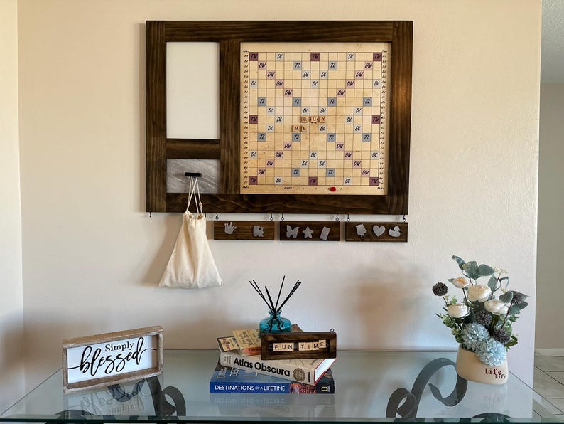 Magnetic Scrabble Board: Wall Mounted Game for Family - Etsy