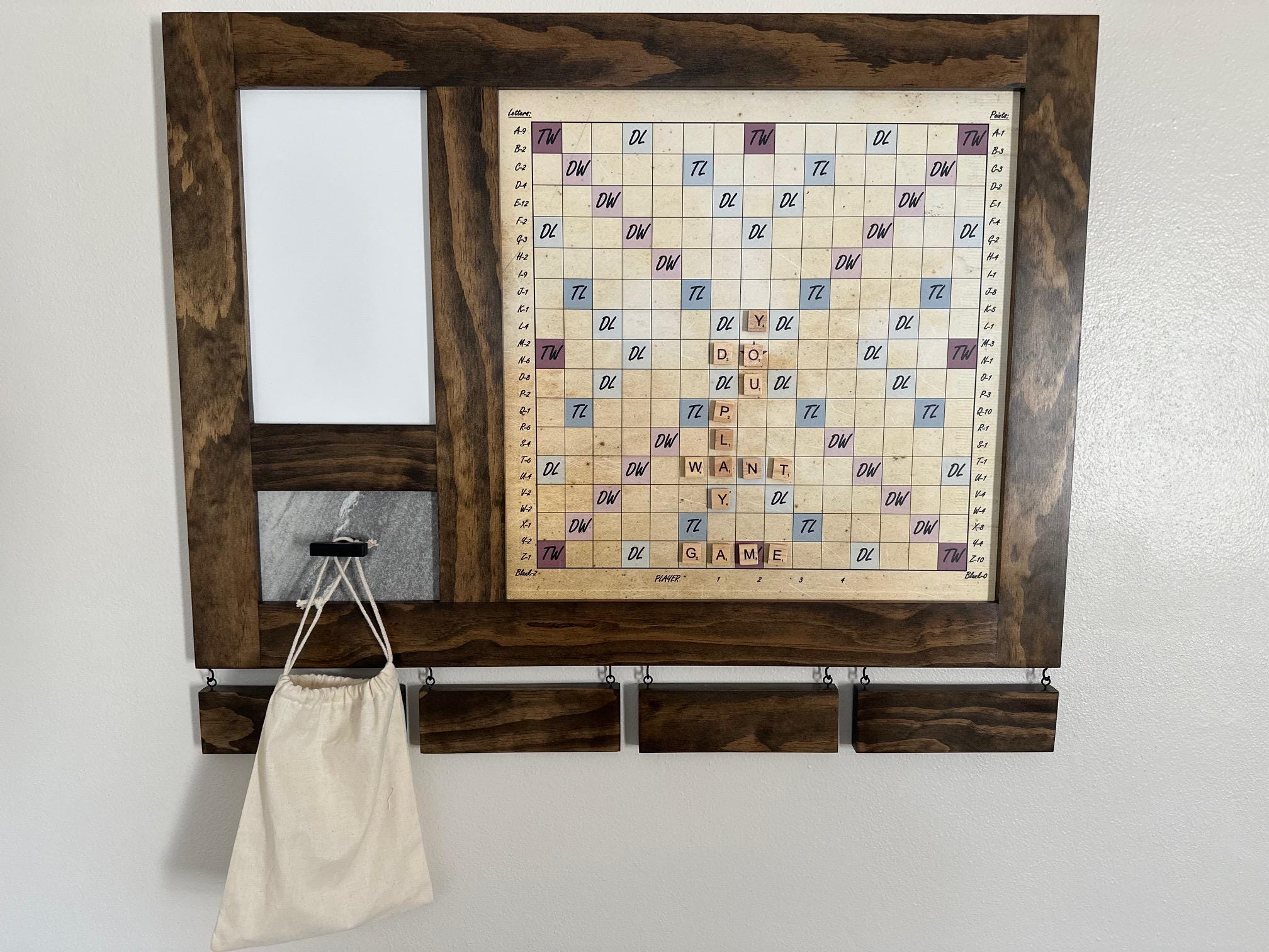 Magnetic Scrabble Board: Wall Mounted Game for Family - Etsy