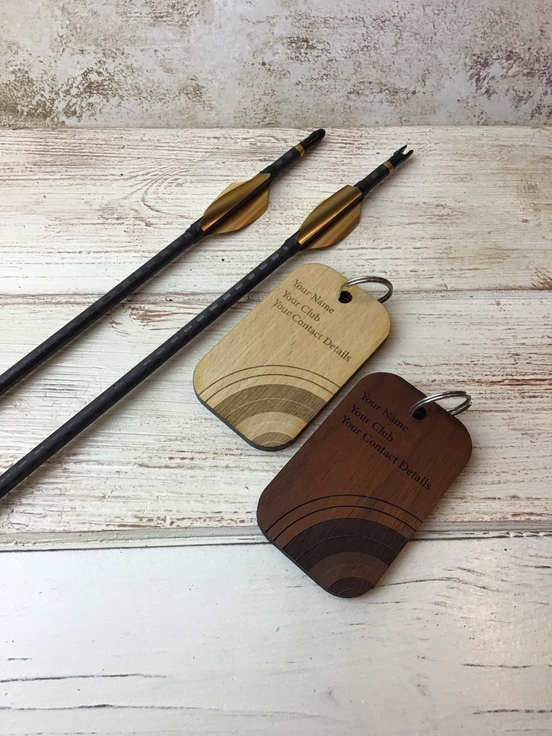 Personalised Shooting Bag Tag, Wooden Bag Tag, Wooden Keyring, Archery ...