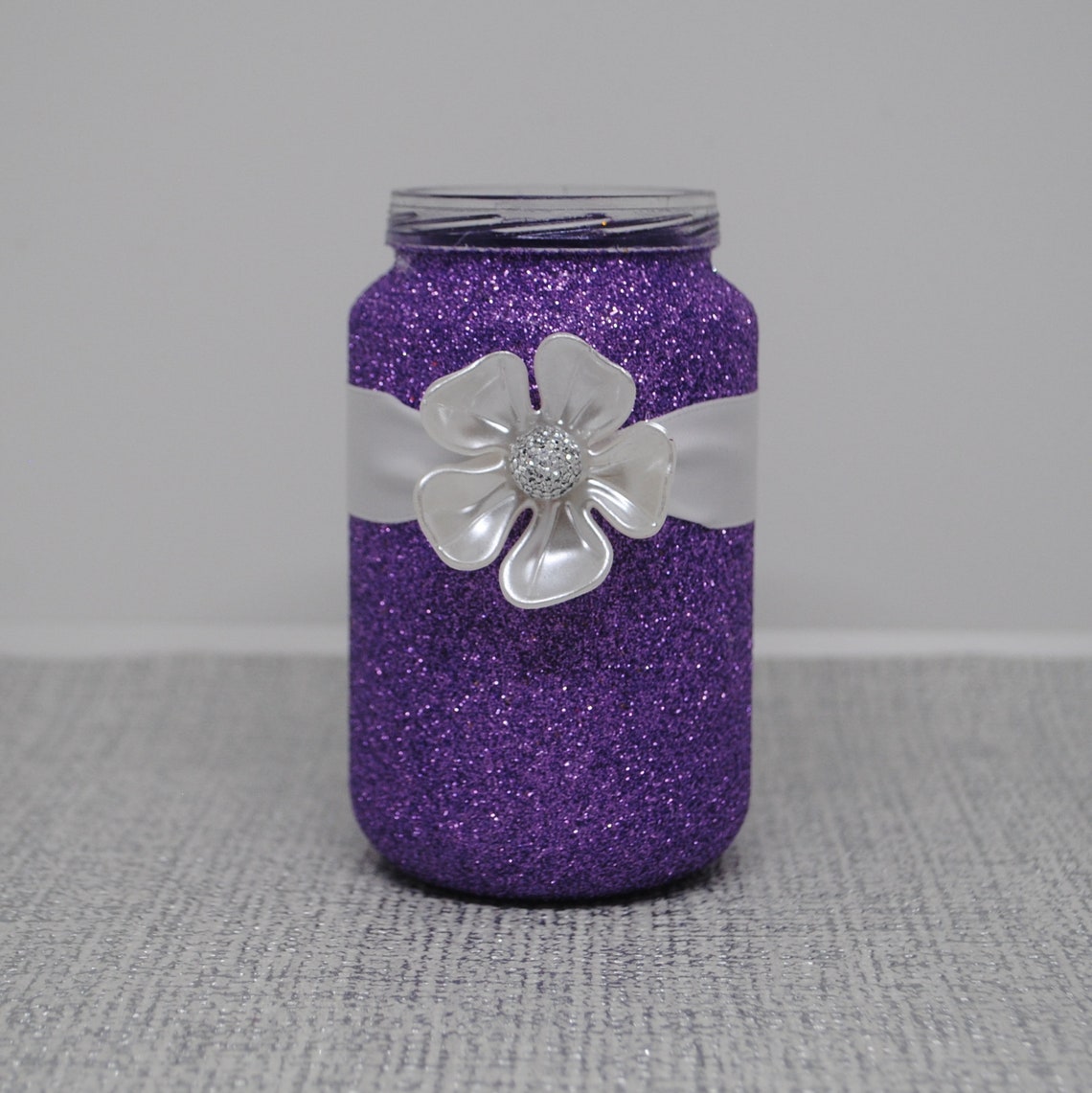 Glitter Jars With Embellishments Pearl Heart Diamante Heart | Etsy