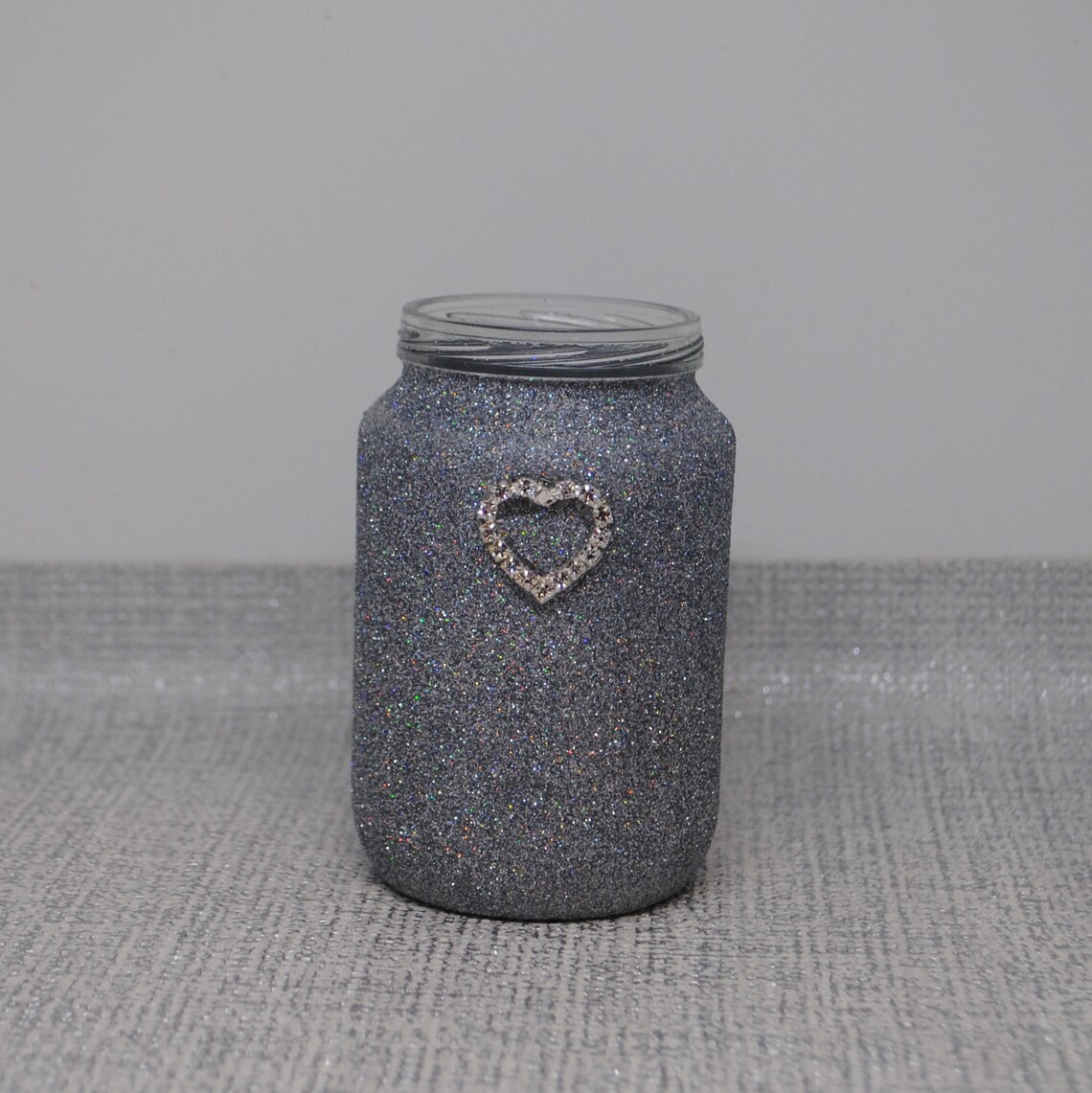Glitter Jars With Embellishments Pearl Heart Diamante Heart | Etsy
