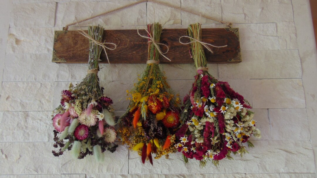 Dried Flower Rack, Herb Rack, Rack for Dried Flowers, Country Wall ...