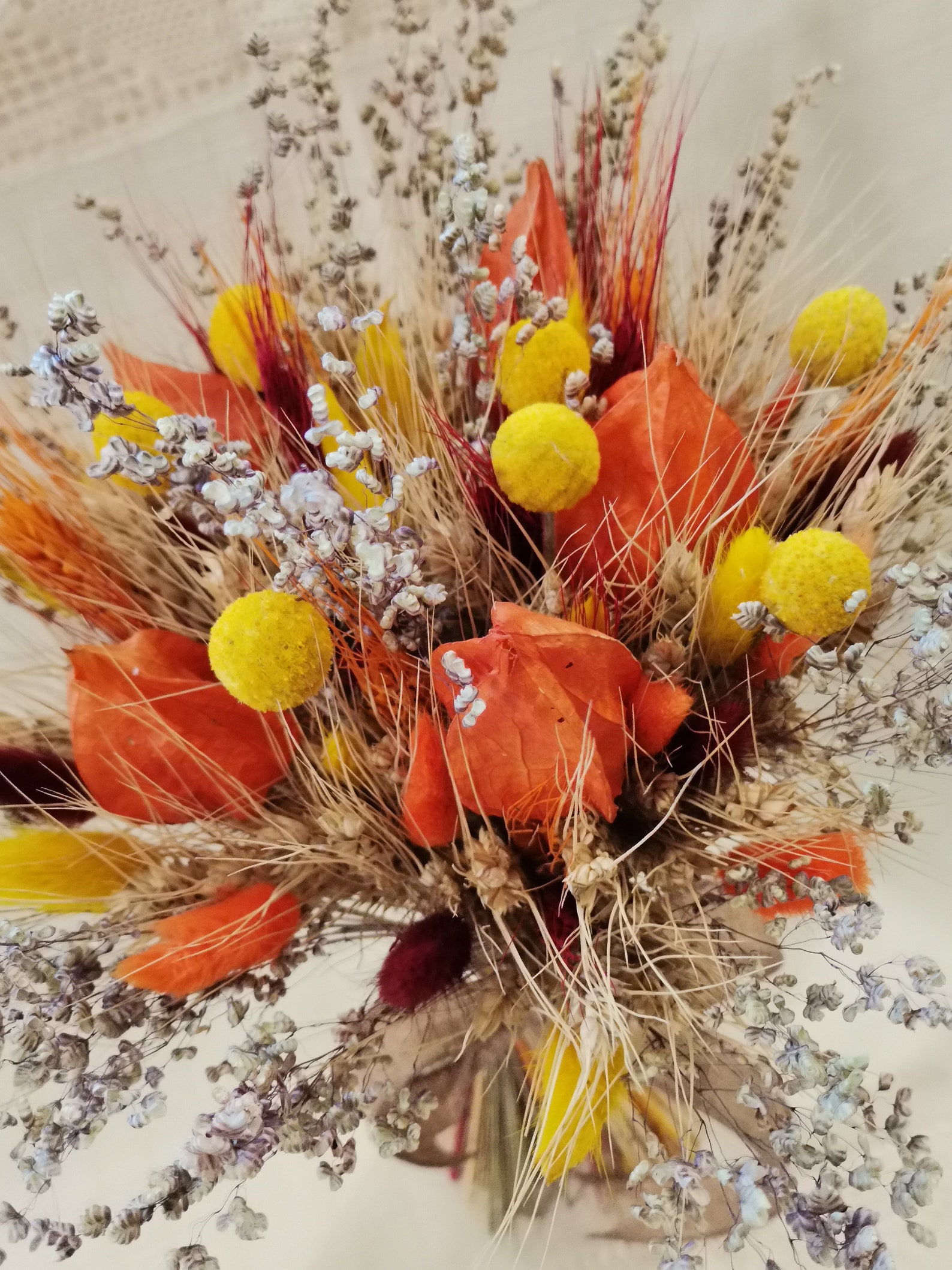 Fall Dry Flower Bouquet Dried Flowers Bouquet Orange - Etsy