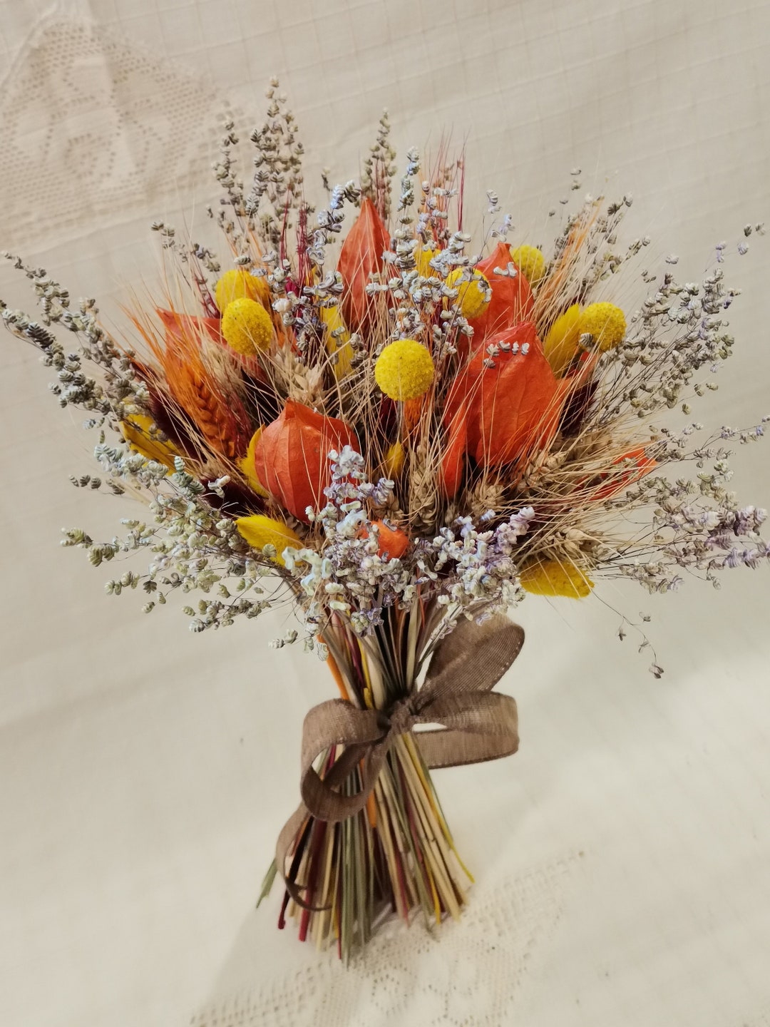 Fall Dry Flower Bouquet Dried Flowers Bouquet Orange - Etsy