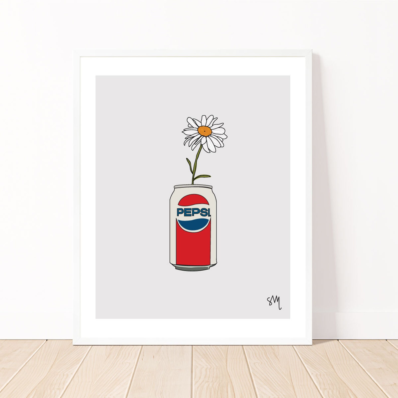 Pepsi Art Soda Art Quirky Wall Art Flower Art Quirky Food - Etsy