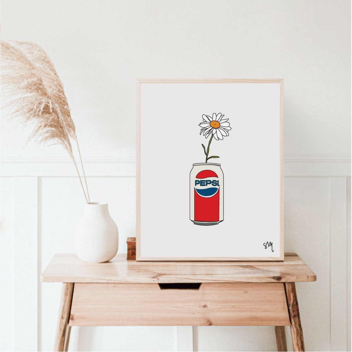 Pepsi Art Soda Art Quirky Wall Art Flower Art Quirky Food - Etsy