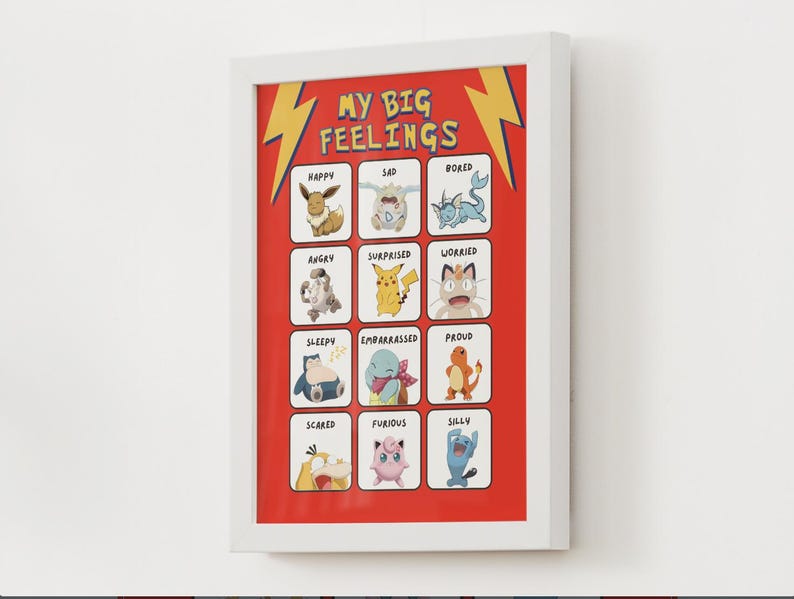 Pokémon Feelings and Emotions, Self-regulation Chart for Kids! (digital ...